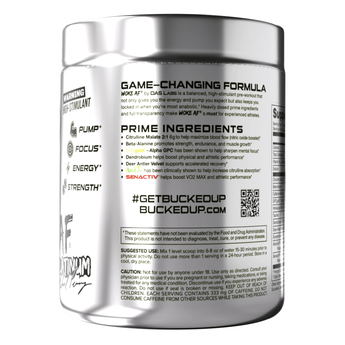 High Stim Pre-Workout | Mike Perry Platinum x WOKE AF™ - Bucked Up